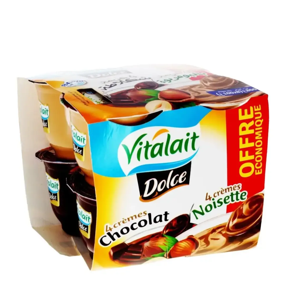 Pack de crèmes desserts Dolce chocolat et noisettes