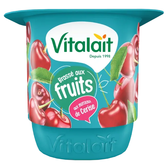 Yaourt brassé aux morceaux de cerise
