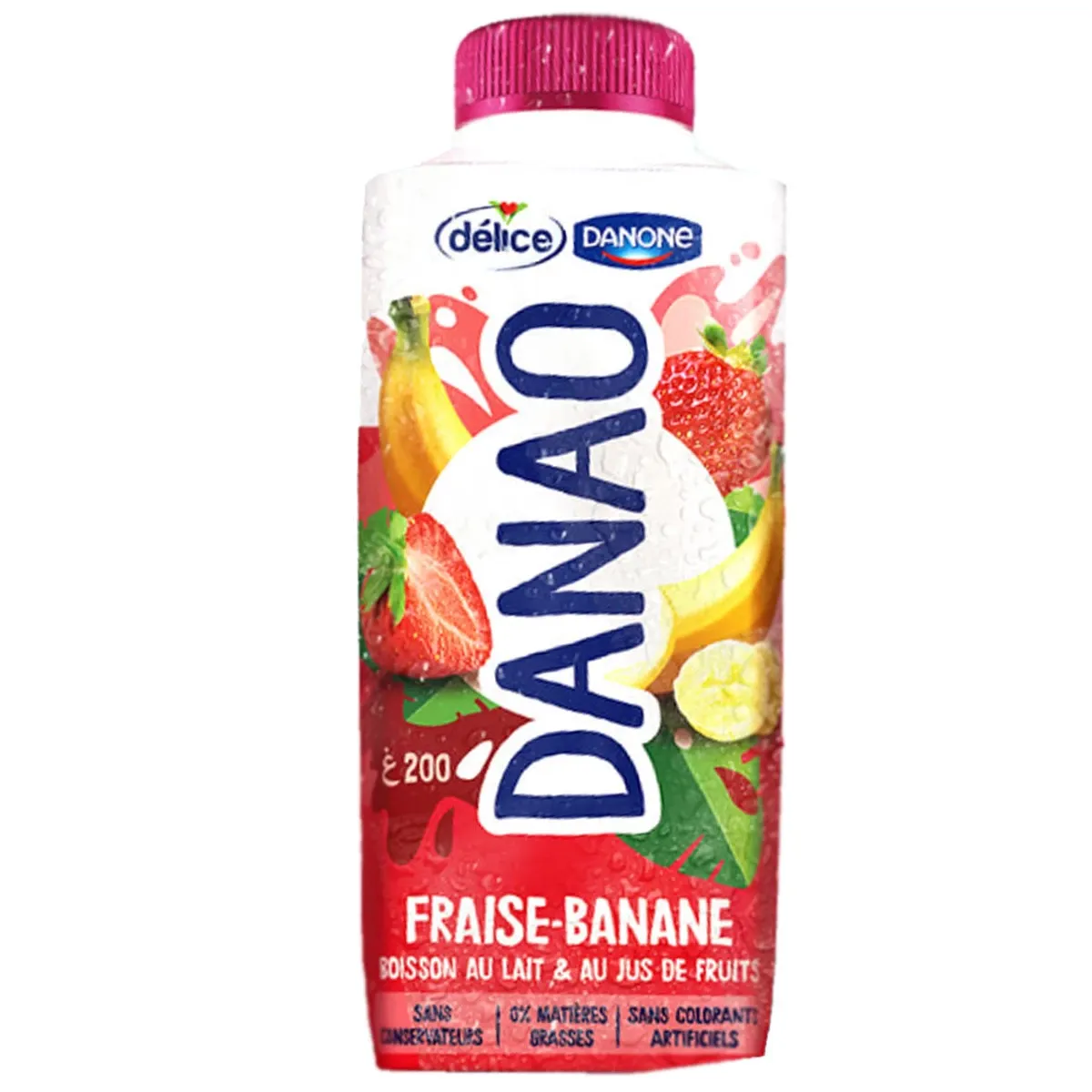 Boisson lactée goût fraise banane Danao