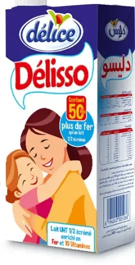 Lait Délisso demi-écrémé U.H.T